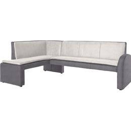 Essbank exxpo - SOFA FASHION "Cortado, elegant und modern mit hohem Sitzkomfort", grau (schlamm, hellgrau), B:157cm H:89cm T:244cm, Sitzb&auml;nke, Essbank, hohe Bodenfreiheit, sch&ouml;ne Detailverarbeitung, wahlweise Lederbezug
