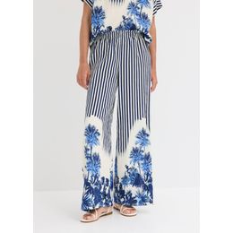 bonprix Palazzo-Hose aus flie&szlig;endem Viskose-Mix, blau, Gr.38, sommerliche Palazzo-Hose aus flie&szlig;endem Viskose-Mix