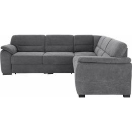 Sit & More Ecksofa SIT & MORE "Montego", grau, B:255cm H:88cm T:225cm, Luxus-Microfaser (90% Polyester, 10% Polyamid);Struktur (100% Polyester);Luxus-Microfaser ALTARA NUBUCK (100% Polyester), Sofas, Ecksofa, wahlweise mit Bettfunktion und Schubkasten