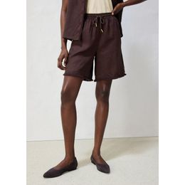 bonprix Bermuda aus reinem Leinen, braun, Gr.46, sommerliche Bermuda mit Fransen aus hochwertigen Leinen