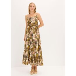 bonprix Maxikleid aus flie&szlig;ender Viskose, gr&uuml;n, Gr.46, Mit verstellbaren Tr&auml;gern