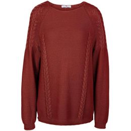 Peter Hahn - Rundhals-Pullover, rot, Gr. 36 / S - Baumwolle