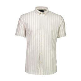 Businesshemd LINDBERGH "Oxford-Hemd (Kurzarm) Relaxed Fit", Herren, Gr. L, Normalgr&ouml;&szlig;en, beige (ecru), Obermaterial: 100% Baumwolle, Hemden