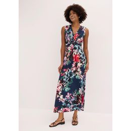 bonprix Sommer-Maxikleid, blau, Gr.48/50 (XL), Bezauberndes Sommerkleid mit sch&ouml;nem Muster