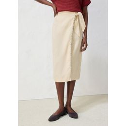 bonprix Midirock aus reinem Leinen, beige, Gr.54, sommerlicher Wickel Leinen Midirock, aus Leinen