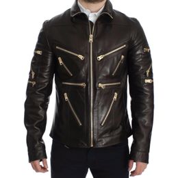Dolce & Gabbana Lederjacke mit Multizip-Details