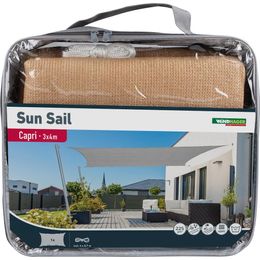 Sonnensegel Windhager "Capri, Rechteckiges Segel zur Beschattung von Garten, Terrasse, Balkon", gr&uuml;n (schilf), B:300cm T:400cm, Polyethylen, Sonnensegel, Sonnenschutz 3 x 4 m, erh&auml;ltlich in grau, champagner oder reed