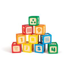 Spielbausteine HAPE "ABC-Spielsteine", bunt, Spielbausteine, Kinder, Holz, aus Holz und Silikon