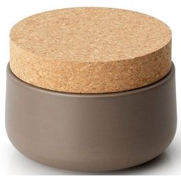 Vorratsdose CONTINENTA, grau (taupe), H:10cm &Oslash;:13cm, Keramik, Kork, Lebensmittelaufbewahrungsbeh&auml;lter, Vorratsdose, 13 x 10 cm