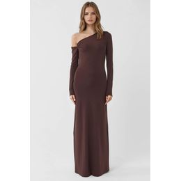 Asymmetrisches Kragen Maxi Bodycon Kleid