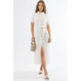 Gepolstertes Midi-Hemdkleid