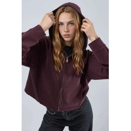 Kapuzensweatjacke mit durchgehendem Rei&szlig;verschluss und Taschen