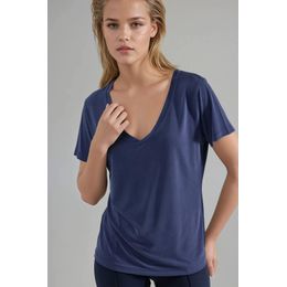V-Ausschnitt Kurzarm Modal Bluse