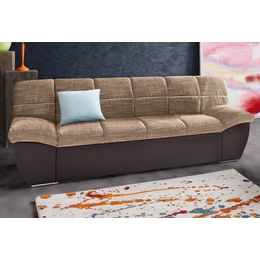 2-Sitzer DOMO collection "SPLASH Breite 211 cm, moderne Sitz- und R&uuml;ckensteppung, komfortabel", braun (braun, braun, beige), B:211cm H:76cm T:96cm, Kunstleder SOFTLUX / Struktur (90% Polyester, 10% Polyacryl);Luxus-Microfaser (100% Polyester)/ Struktur (90% Polyester, 10% Polyacryl), Sofas, Polsterm&ouml;bel 2-Sitzer-Sofa, flache Armlehnen zum Entspannen