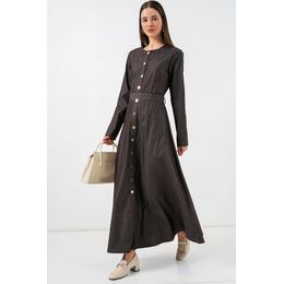 G&uuml;rteldesign Denim-Midikleid