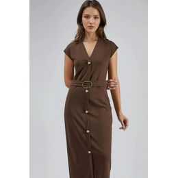 G&uuml;rteltini Kleid mit V-Ausschnitt