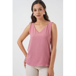 V-Ausschnitt Pull-On Bluse