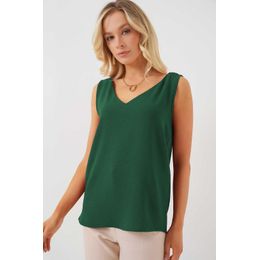 V-Ausschnitt Pull-On Bluse