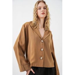 Oversized Blazerjacke mit Knopfverschluss