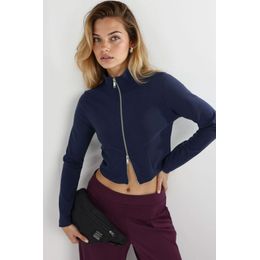 Taillierte Strickjacke mit Rei&szlig;verschluss