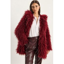Oversized Kapuzenjacke aus Kunstfell