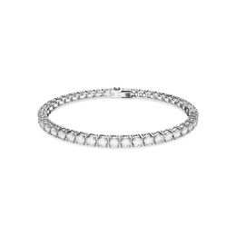 Armkette Swarovski "Schmuck Geschenk Matrix Armband" Gr. S, silber (metallfarben, kristallwei&szlig;, kristallwei&szlig;), Armb&auml;nder, Damen, S, Metall, Armkette, mit Swarovski Kristall