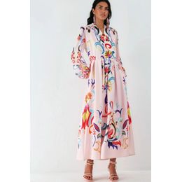 Blumenmuster Maxi A-Linien Kleid