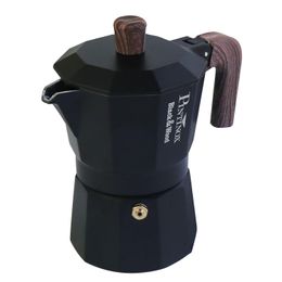 Pinti Inox Espressokocher PINTINOX "BALCK&WOOD", mattschwarz, 6, Kaffeemaschinen