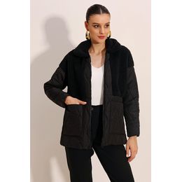 Pl&uuml;sch-Pufferjacke