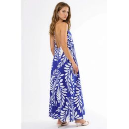Gemustertes Neckholder-Maxikleid