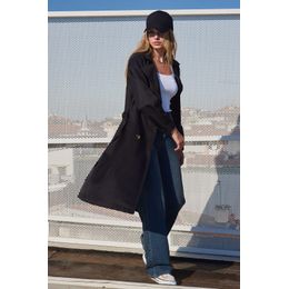 Doppelt gef&uuml;tterter langer Trenchcoat