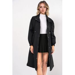 Langer Trenchcoat mit Umlegekragen