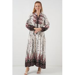 Gemustertes V-Ausschnitt Maxikleid