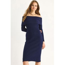 Ripp-Midi-Kleid