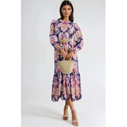 Gepolstertes Midikleid mit Paisleymuster