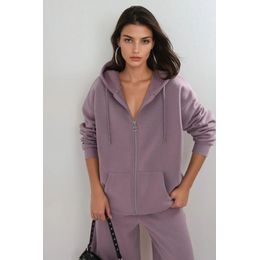 Kapuzenshirt mit oversized Rei&szlig;verschluss