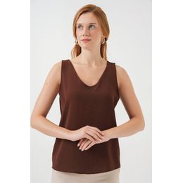 V-Ausschnitt Pull-On Bluse