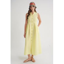 Knapper-Tippet-Kragen Maxikleid
