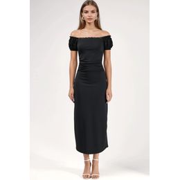 Spitzen&auml;rmeln Midi-Kleid