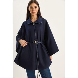 Oversized Texturierter Wollmischung-Mantel mit Reverskragen