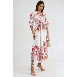 Blumen V-Ausschnitt Maxi-Kleid