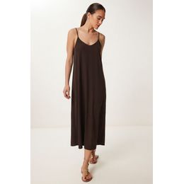 L&auml;ssiges Midi-Kleid mit U-Ausschnitt