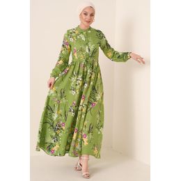 Maxikleid mit Muster und Knopfverschluss