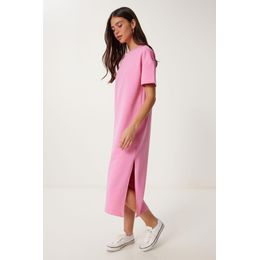 Midi Baumwollkleid mit Schlitz
