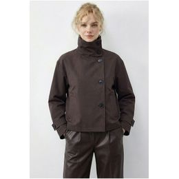 Kurzer Trenchcoat mit Mandarin-Kragen