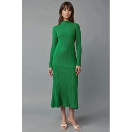 Rippierter halber Rollkragen Bodycon Strickkleid
