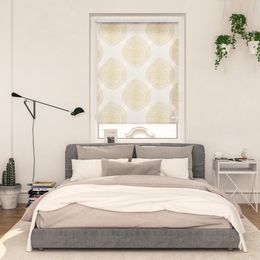 Seitenzugrollo LICHTBLICK ORIGINAL "Rollo Klemmfix, ohne Bohren, Verdunkelung, Stripy Boho Drop India", beige (beige, wei&szlig;), B:60cm H:150cm, Polyester, Rollos, Seitenzugrollo