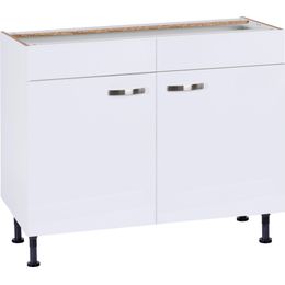 Sp&uuml;lenschrank KOCHSTATION "KS-Cara", wei&szlig; (wei&szlig;, wei&szlig;), B:100cm H:87cm T:58,4cm, Schr&auml;nke, Sp&uuml;lenschrank, Breite 100 cm