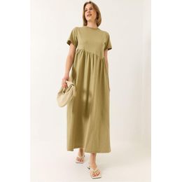 Maxi Rundhals L&auml;ssiges Strickkleid