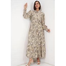 Maxi-Kleid mit Paisley-Print und G&uuml;rtel